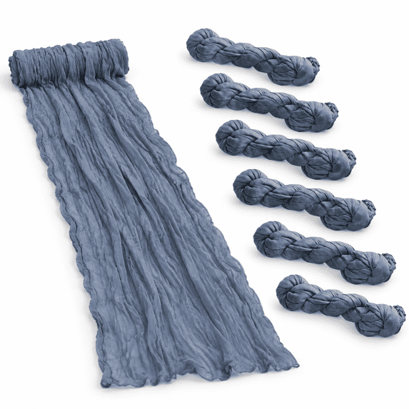 Dusty Blue 6 Pack 17 x 108 Inch Gauze Cheesecloth Table Runners for ...