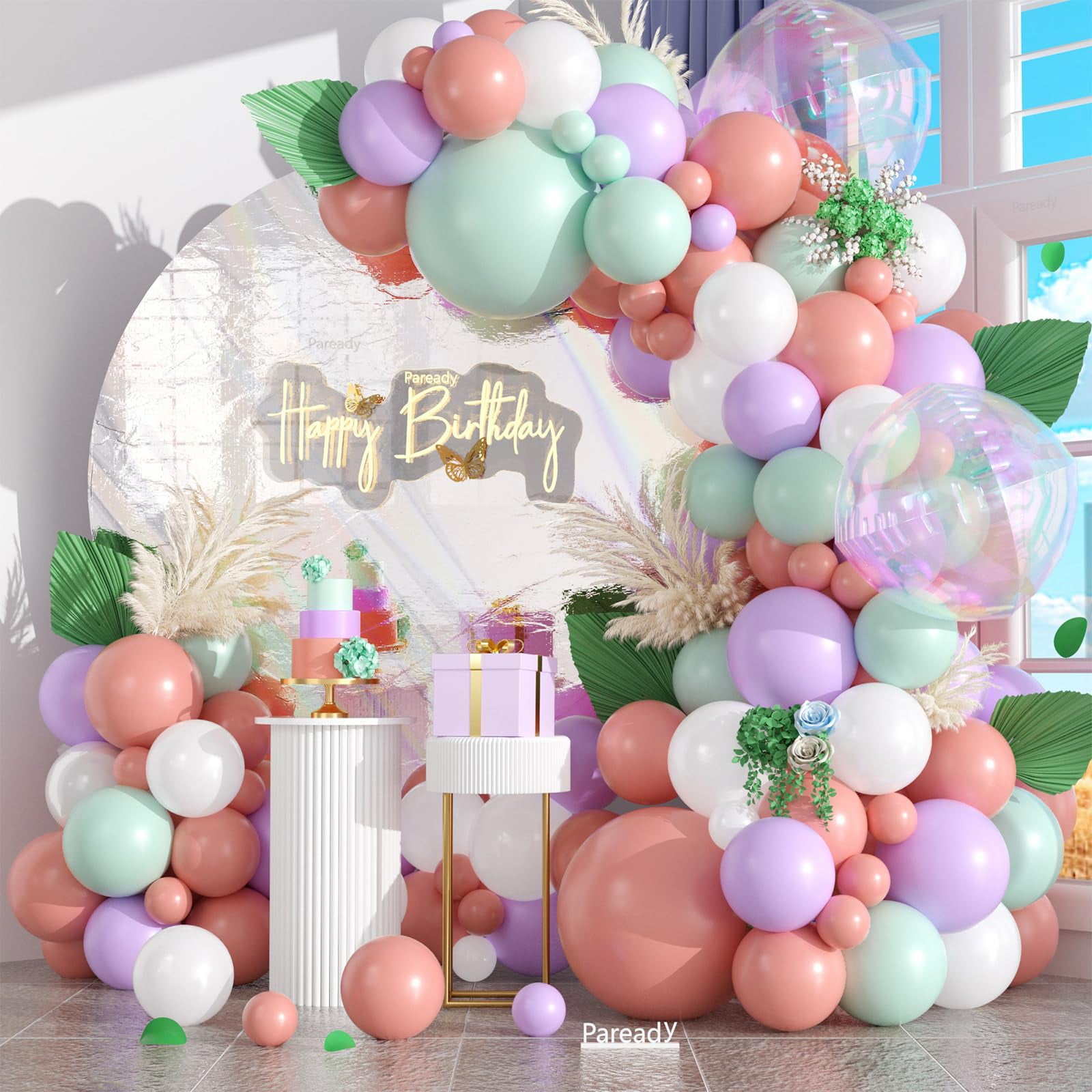 Dusty Blue Balloon Arch Kit, 120pcs Blue White Balloon Garland Kit ...