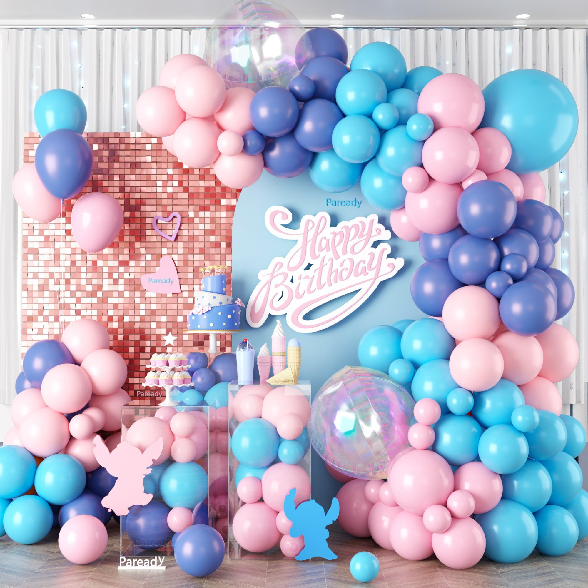 Dusty Blue Balloon Arch Kit, 120pcs Blue White Balloon Garland Kit, Metallic Sand Gold Balloons ...