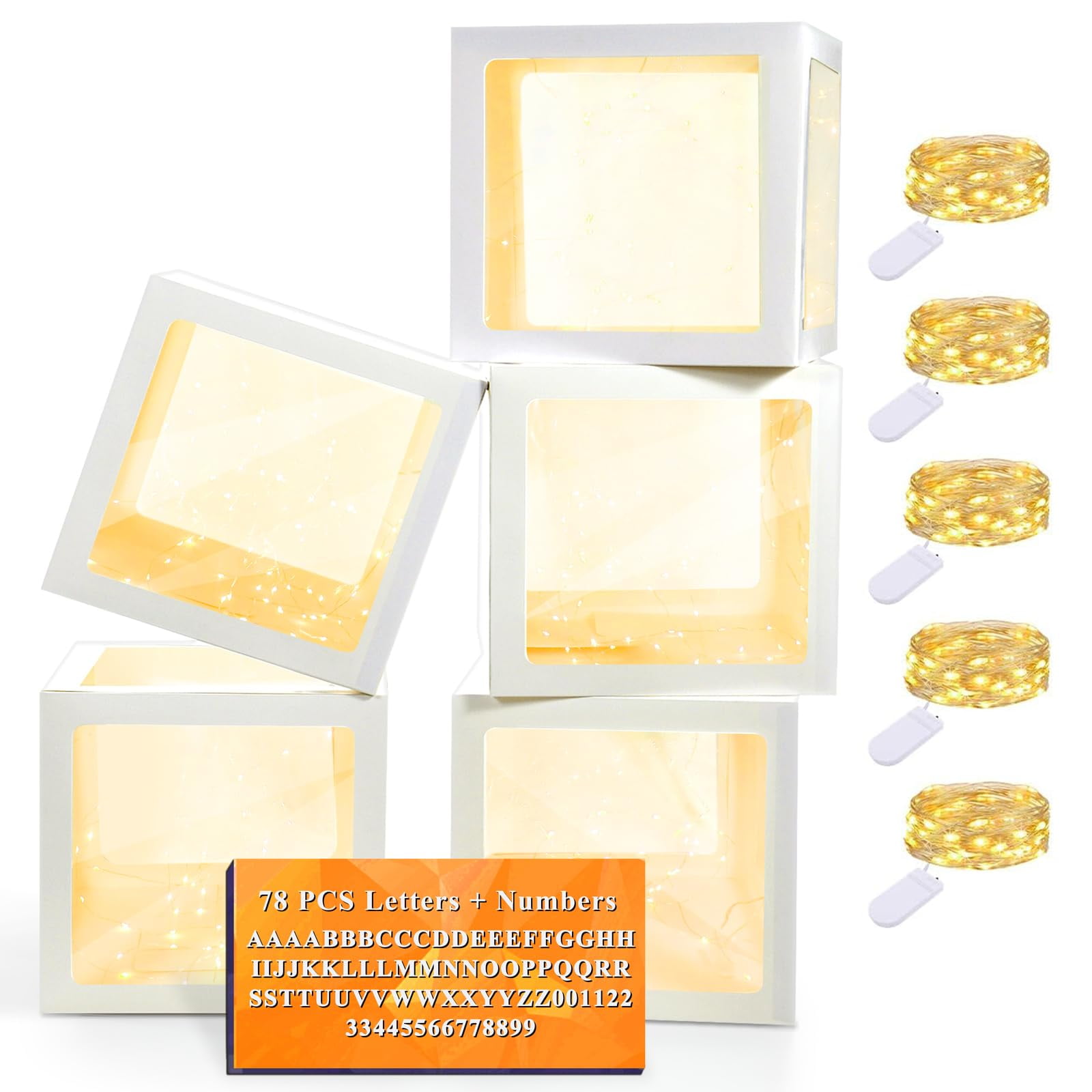 Ledido Transparent Balloon Boxes, SSF20 Clear Balloon Boxes 5 Pcs ...