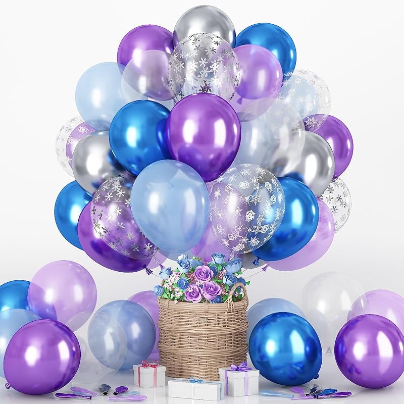 Dusty Blue Balloon Set, 60Pcs 12 Inch Slate Baby Blue White Sand Latex ...