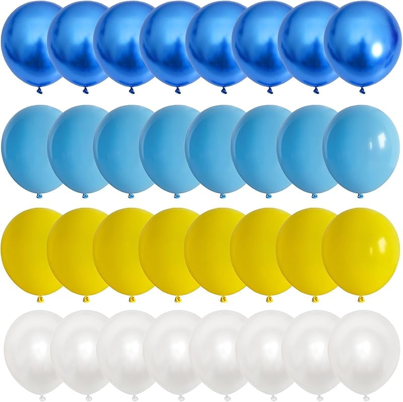 Dusty Blue Balloon Set, 60Pcs 12 Inch Slate Baby Blue White Sand Latex Balloon with Metallic ...