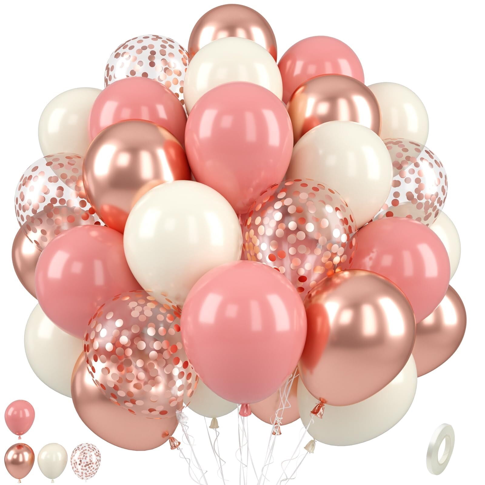 Dusty Blue Balloons, 50 Pcs Gold White Balloons, 12 Inch Sand White ...
