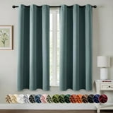 Dusty Blue Blackout Curtains for Bedroom Living Room 63 Inches Long 2 ...