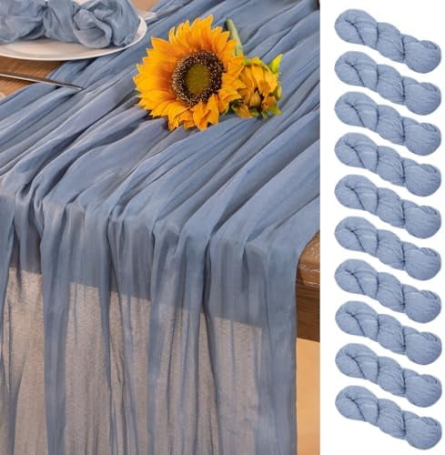 Dusty Blue Cheesecloth Table Runner 10 Pack Fall Table Runners Boho ...