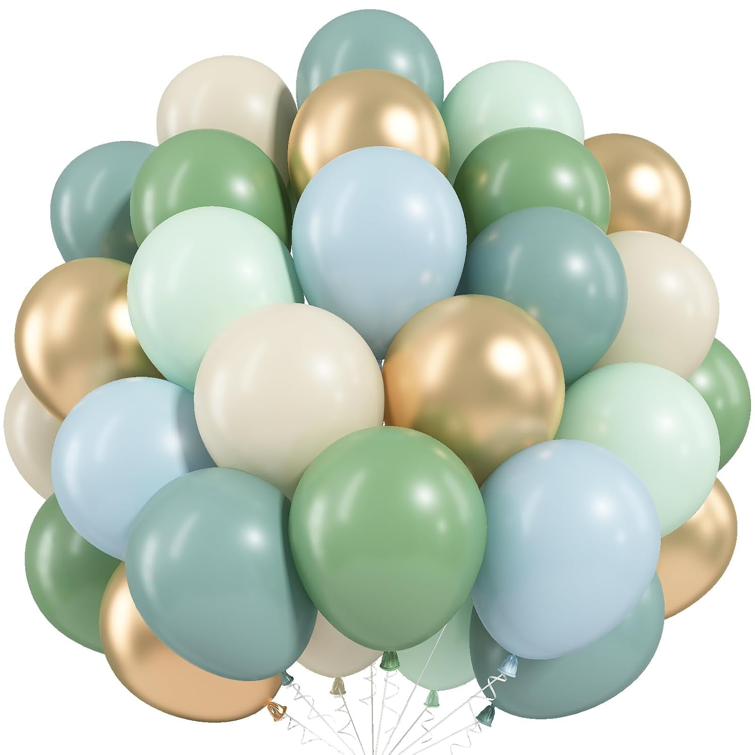 Dusty Blue Green Balloons, 60 Pcs 12 Inch Haze Fog Blue Sage Green ...