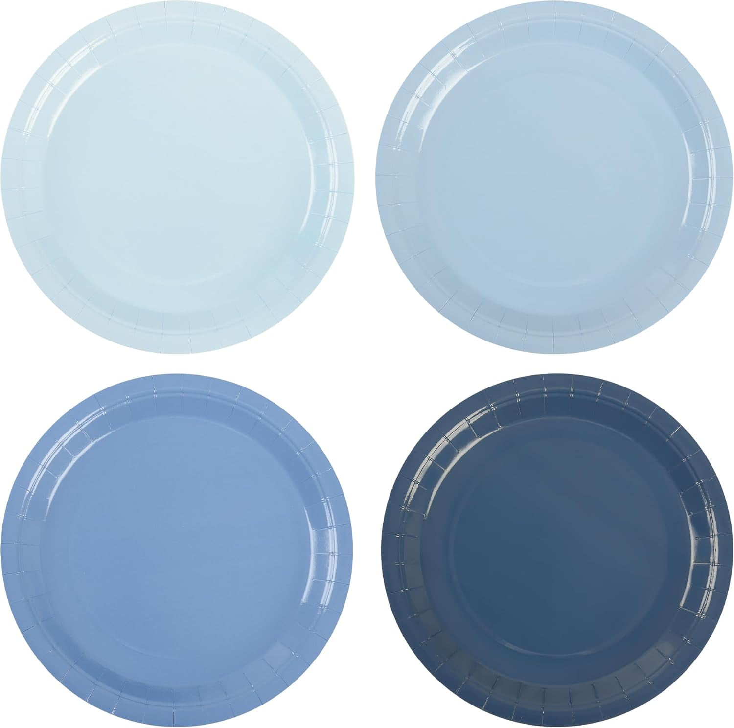 Dusty Blue Paper Plates Gradient Blue Party Plate 9 Inch Disposable ...