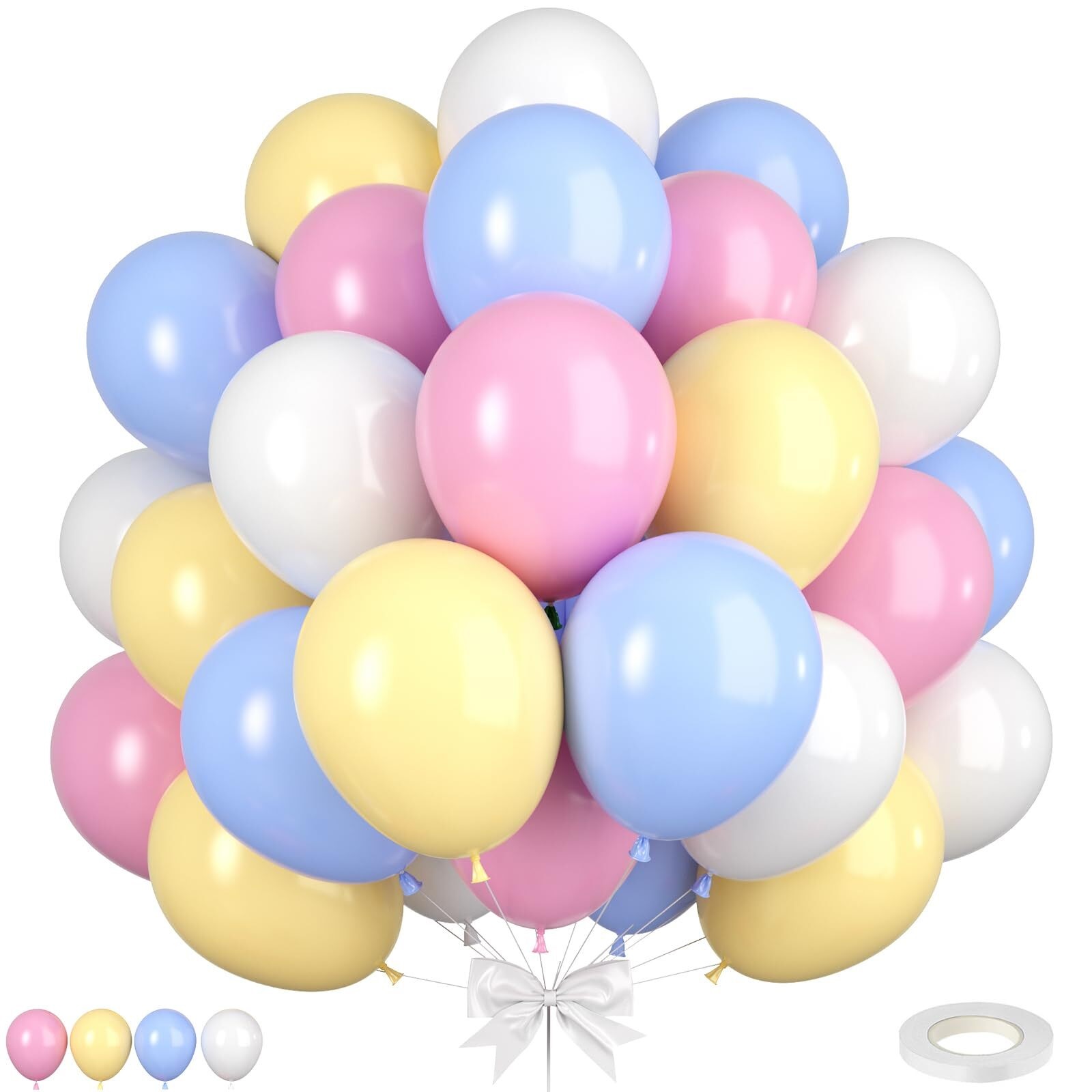 Dusty Blue and Pink Balloons, 50pcs Retro Pink and Blue Balloons, Rose ...