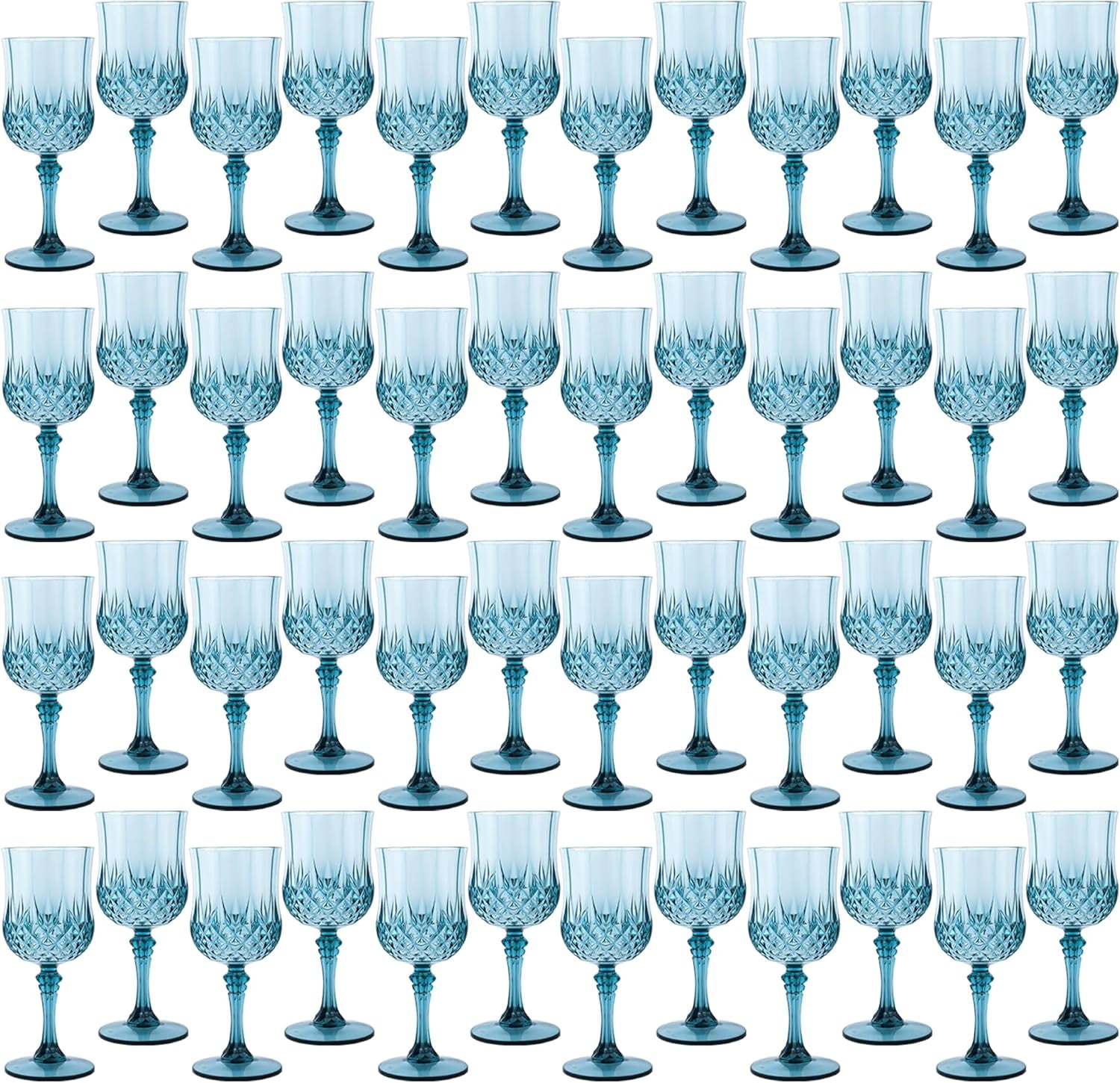 Dusty Blue Plastic Wine Glasses，Plastic Goblets Vintage Style Cordial ...