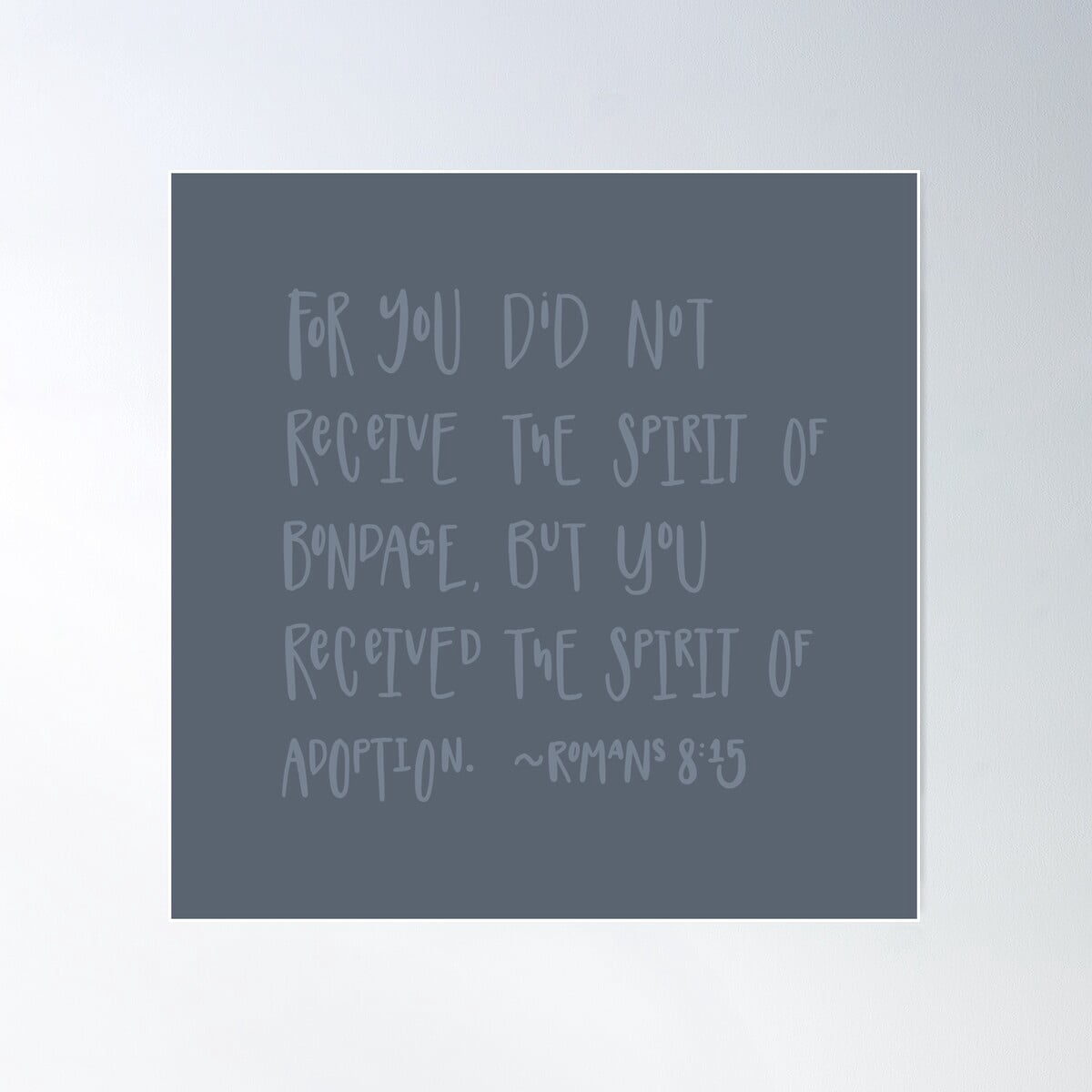 Dusty Blue Romans 8:15 Poster Wall Art, Modern Wall Decor For Living ...