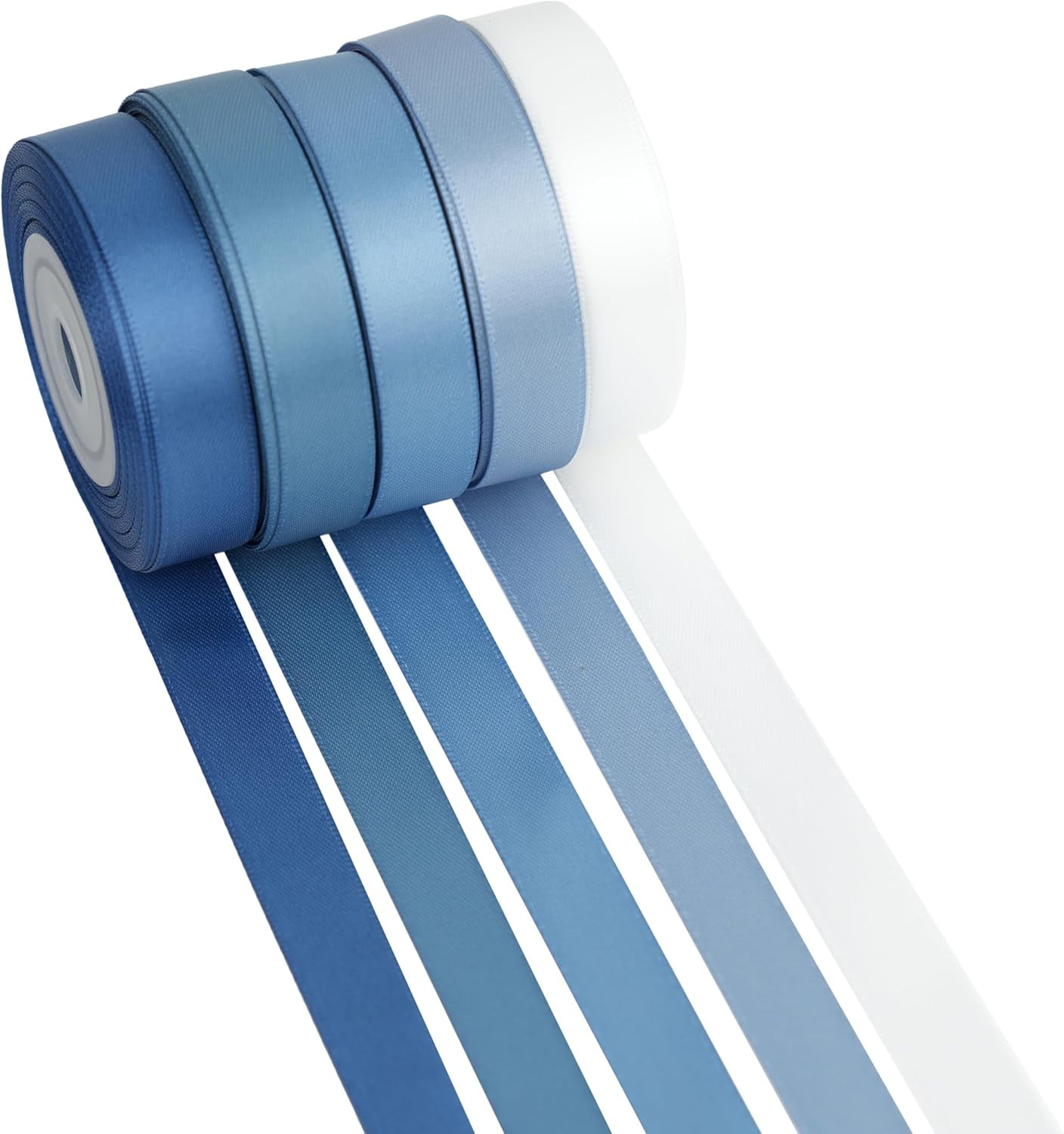 Dusty Blue Satin Ribbon 1/2 Inch Blue Ribbon for Gift Wrapping 5 Rolls ...