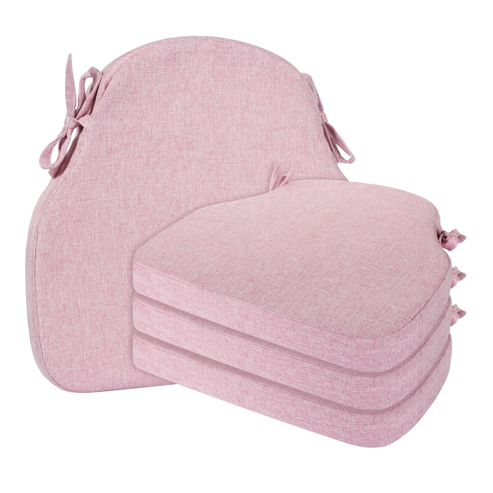 Dusty Pink 4 Pack Dining Kitchen Seat Cushions For Windsor Chairs ...