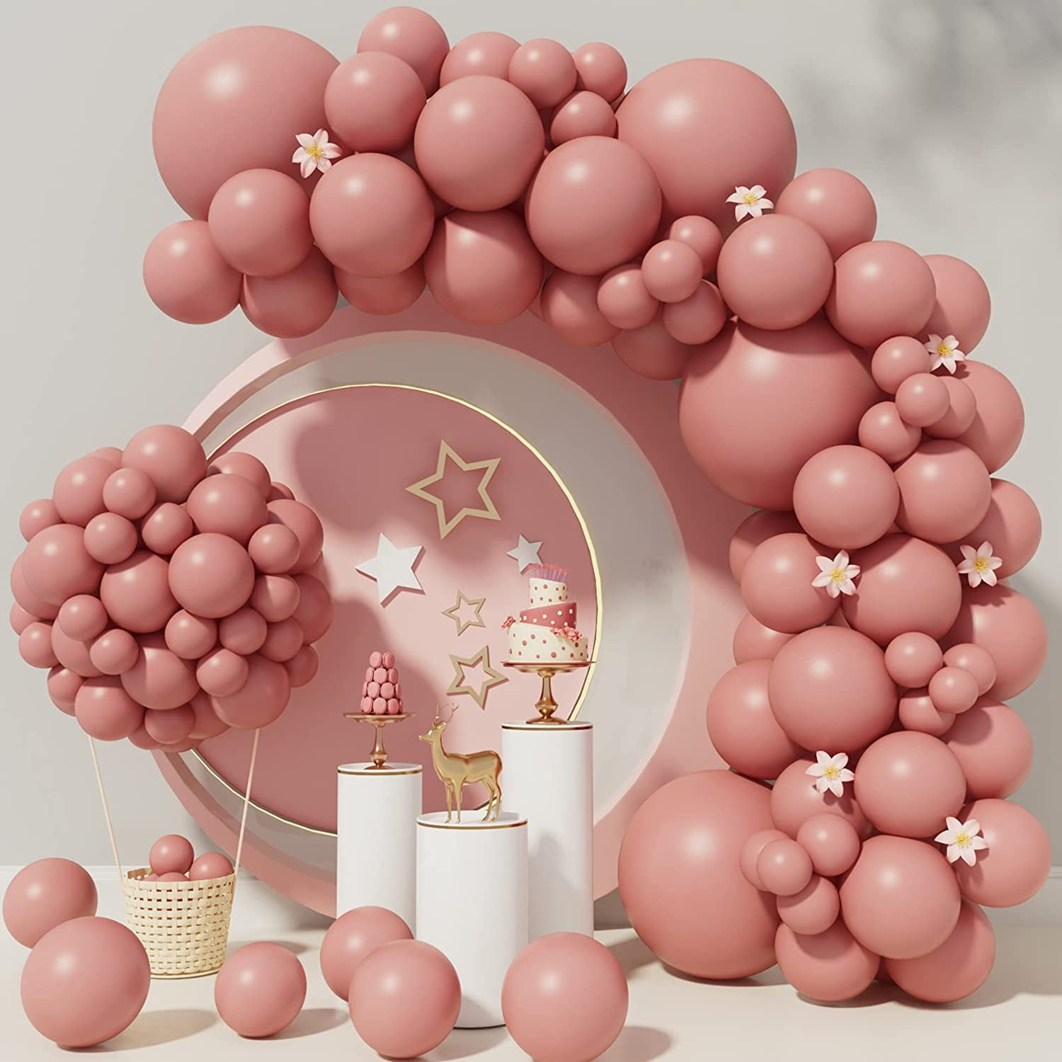 Dusty Pink Balloons 85Pcs Vintage Dusty Pink Balloon Garland Arch Kit 5 ...