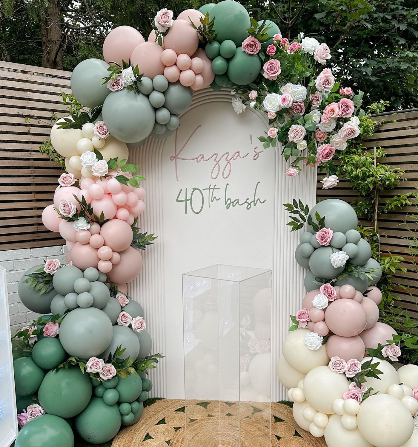 Dusty Pink andTRDN Green Balloon Garland Arch Kit, 151Pcs Pink Misty ...