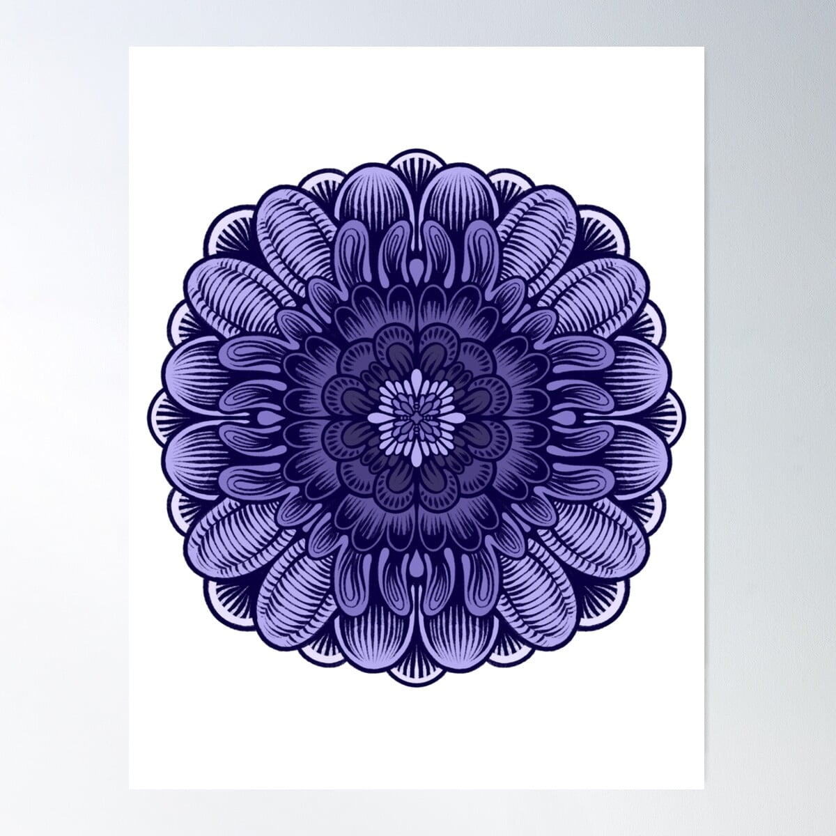 Dusty Purple Flower Poster Wall Art, Modern Wall Decor For Living Room ...