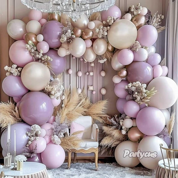 Dusty Purple Pink Balloon Arch Kit - Lavender White Sand Pearl Balloon ...