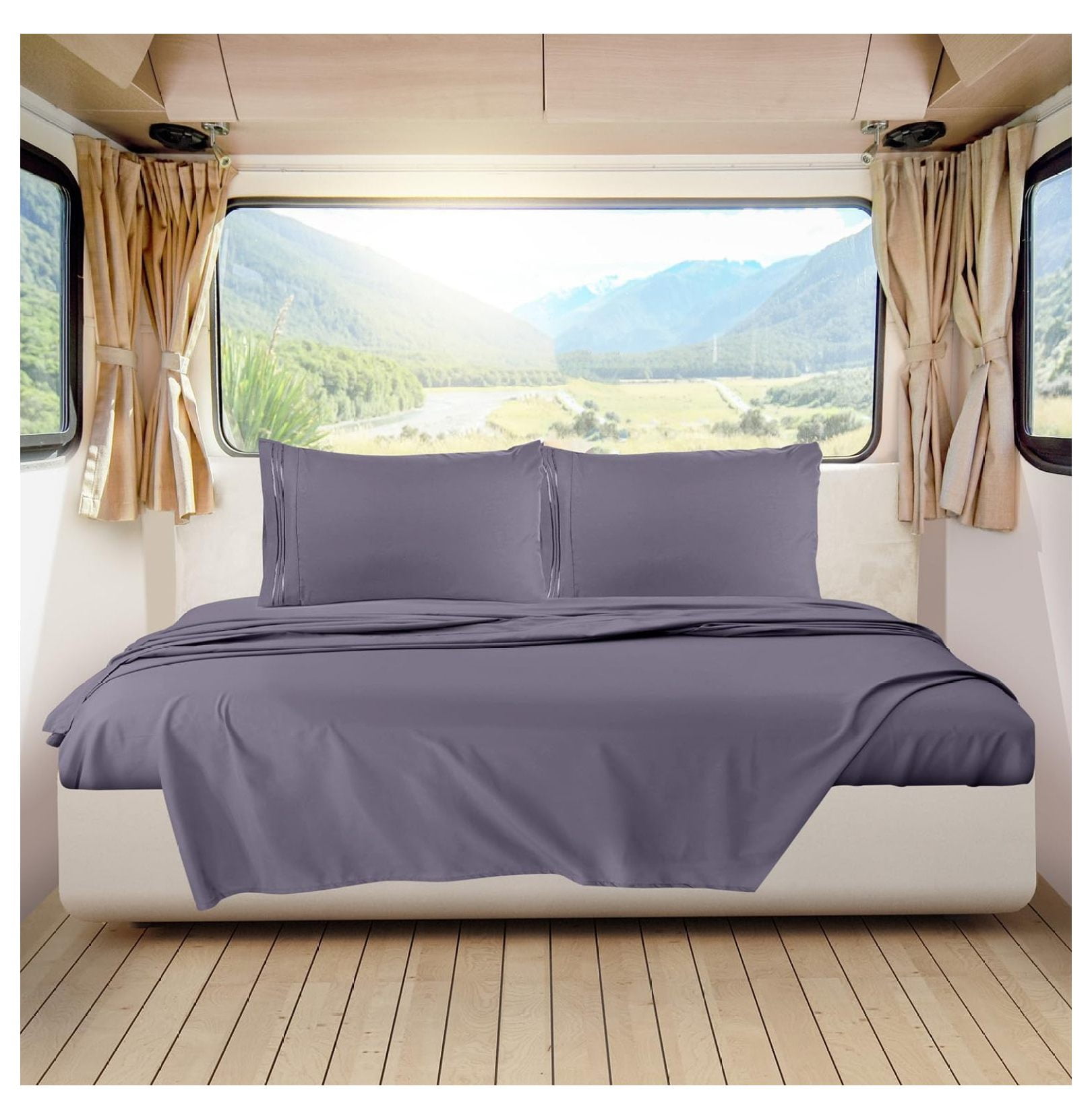 Dusty Purple RV Queen Sheets – Super Soft RV Short Queen Sheets for RV ...