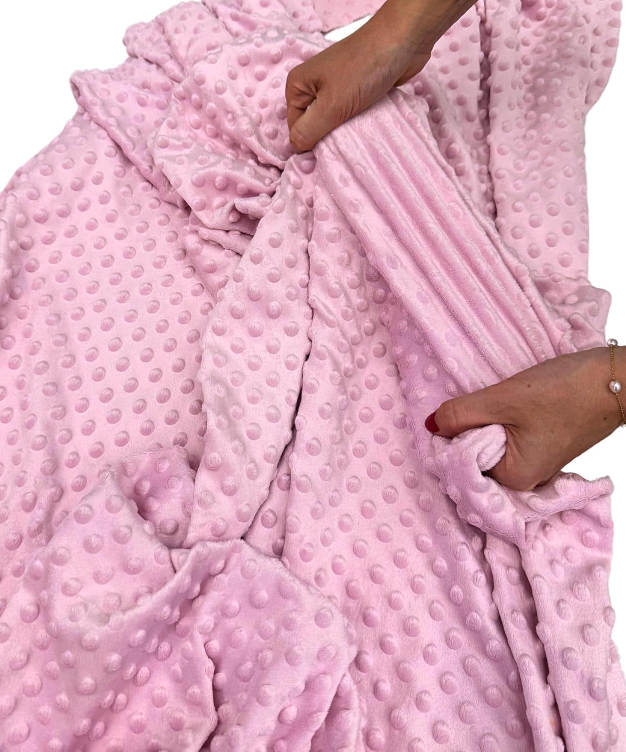 Dusty Rose (1 Yard) Minky Dot Fleece Fabric by the Yard, Dimple Dot ...