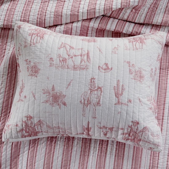 Dusty Rose Cowgirl Toile Standard Sham - Walmart.com