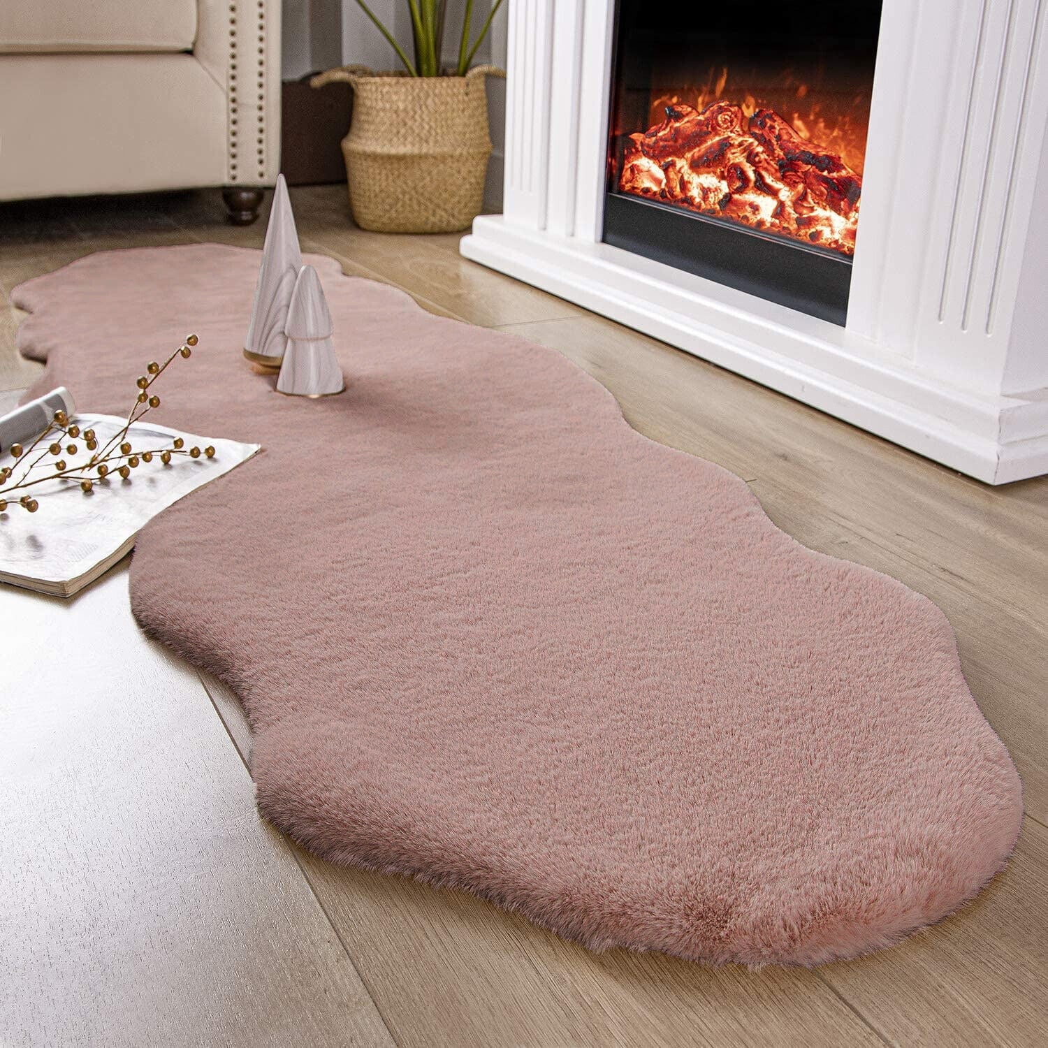 Dusty Rose Faux Rabbit Fake Fur Fuzzy Soft Fluffy Plush Cozy Shaggy ...