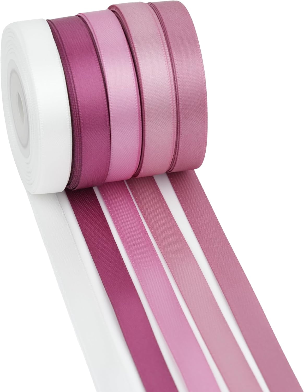 Dusty Rose Ribbon 3/8 Inch Thin Dusty Pink Satin Ribbon 5 Rolls ...