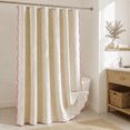 Dusty Rose Scalloped Extra Long Shower Curtain Linen Textured W72xl84 ...