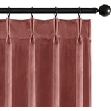 Dusty Rose Velvet Curtains 84 inches Long, Pinch Pleated Blackout ...