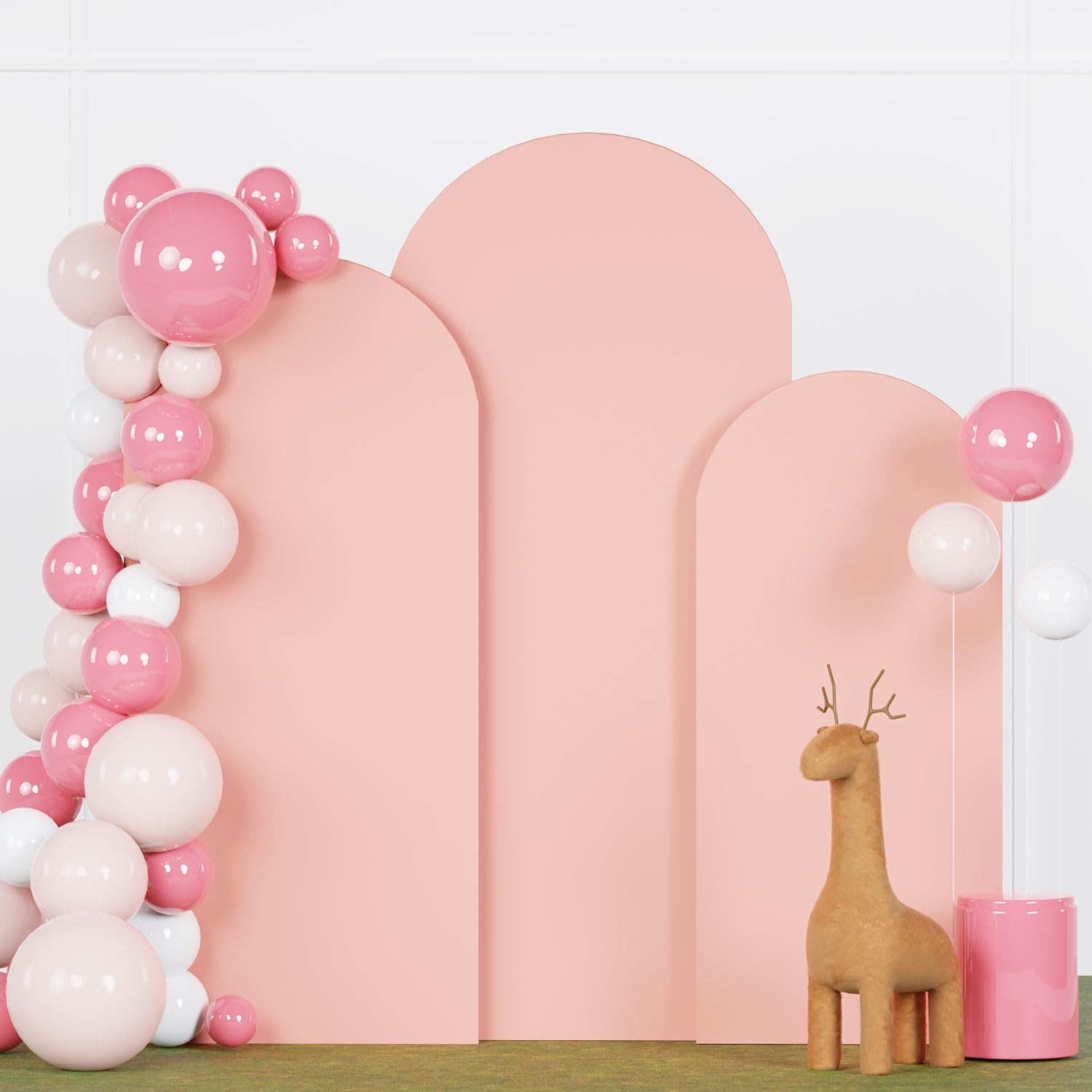 Dusty Rose Wedding Arch Cover for 5FT 6FT 7FT Arch Backdrop - Set of 3 ...