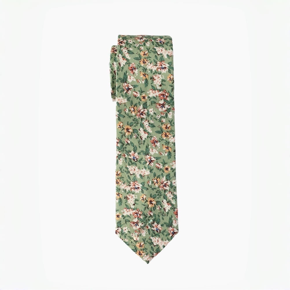Dusty Sage Floral Men's Skinny Tie - Walmart.com