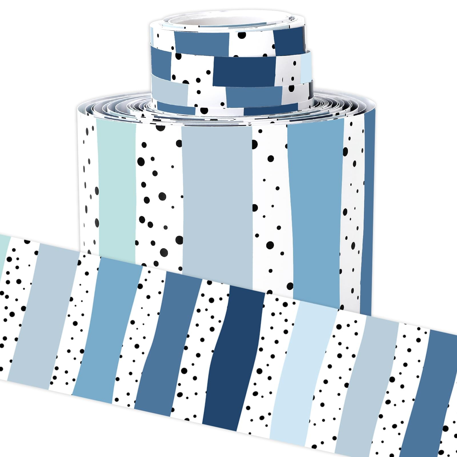 Dusty blue bulletin board borders, 32.8ft classroom border trim, dot ...