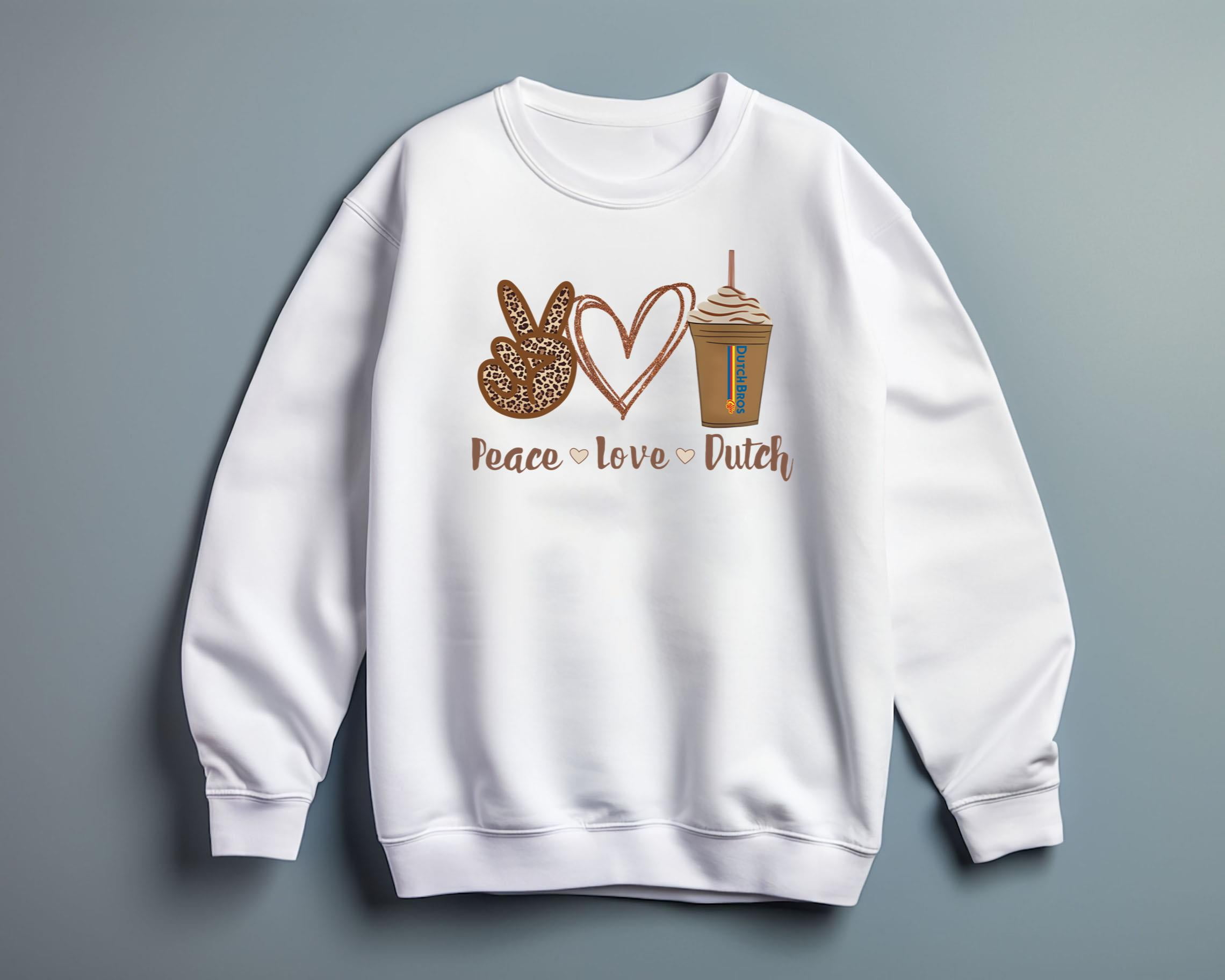 Dutch Brothers Coffee Shirt, Dutch Bros Peace Love Coffee Shirt, Coffee ...