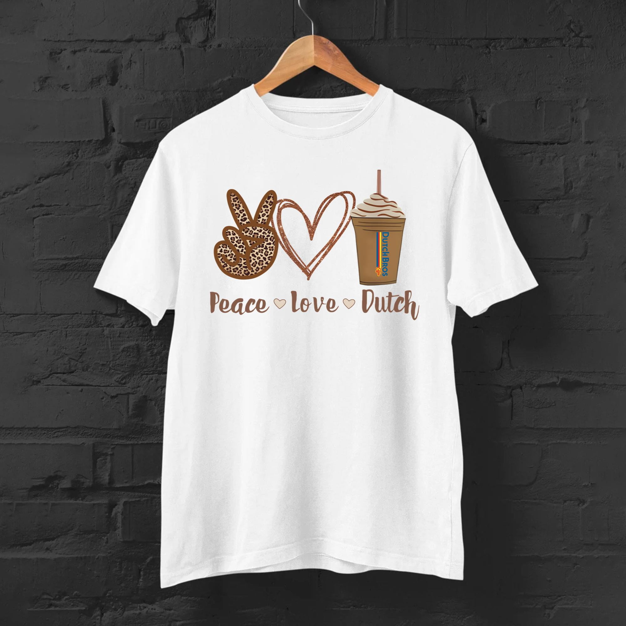 Dutch Brothers Coffee Shirt, Dutch Bros Peace Love Coffee Shirt, Coffee ...