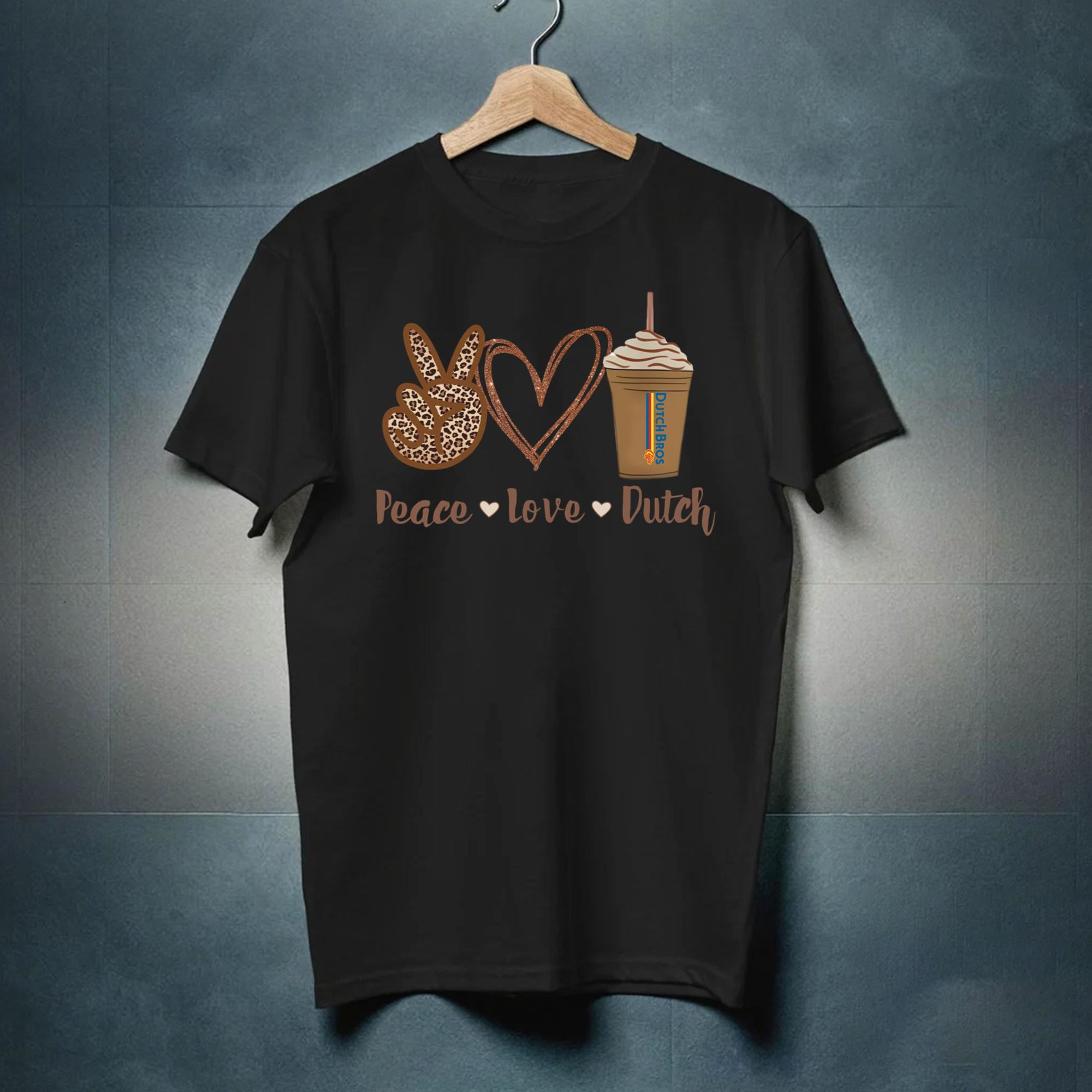 Dutch Brothers Coffee Shirt, Dutch Bros Peace Love Coffee Shirt, Coffee ...