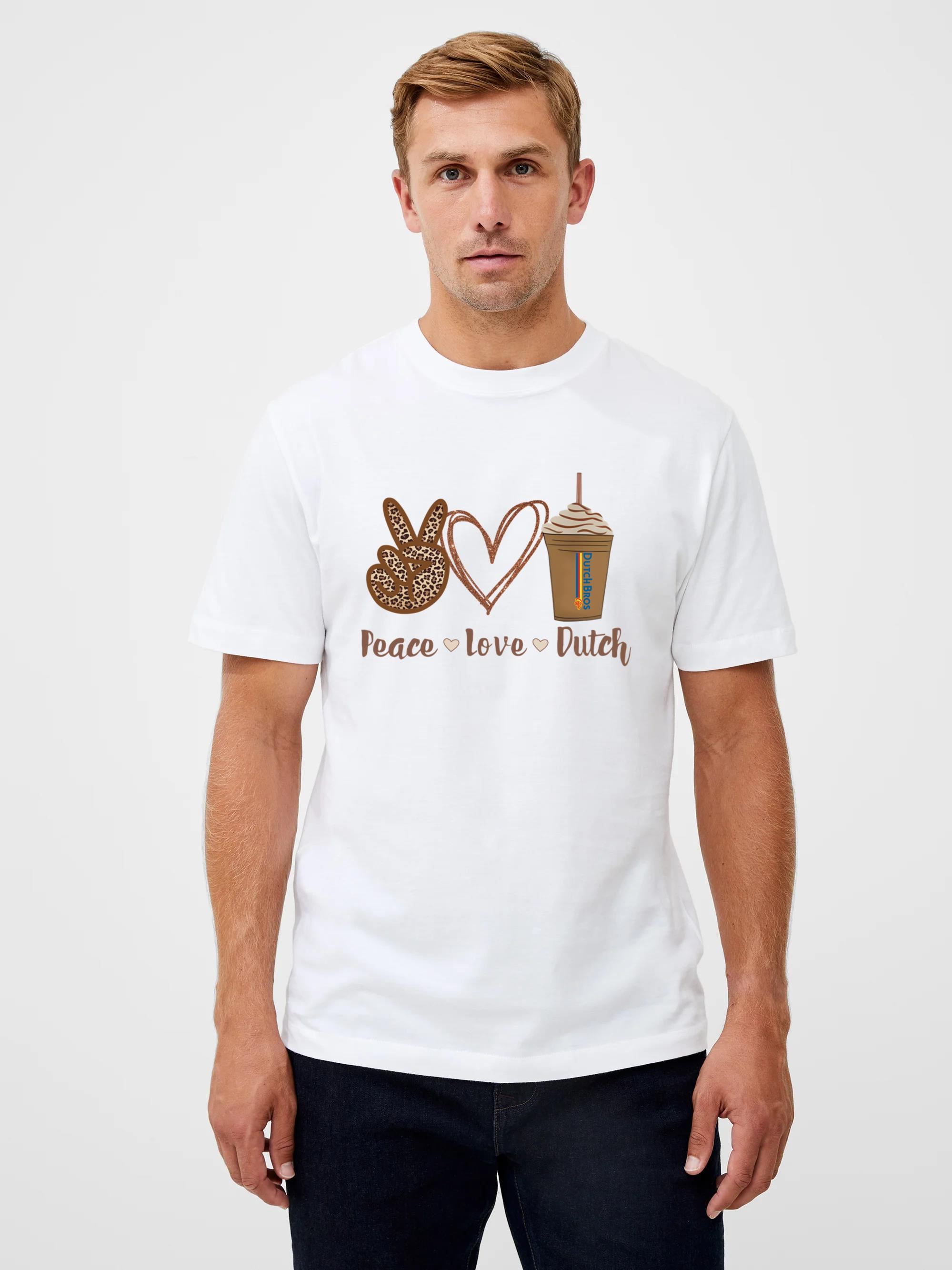 Dutch Brothers Coffee Shirt Dutch Bros Peace Love Unisex Heavy Cotton ...