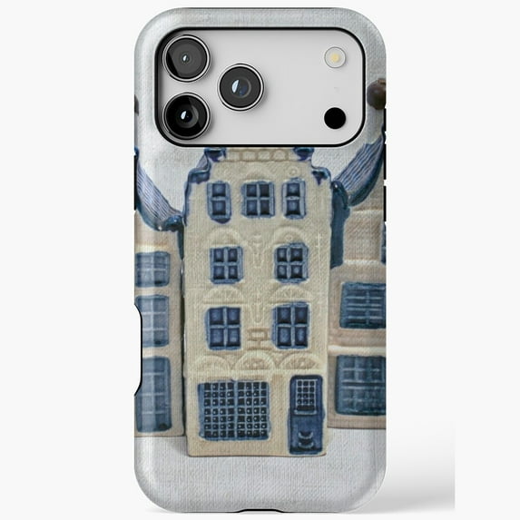 Dutch Delft Blue House Porcelain Artwork iPhone Case 17 16 15 14 13 12 ...