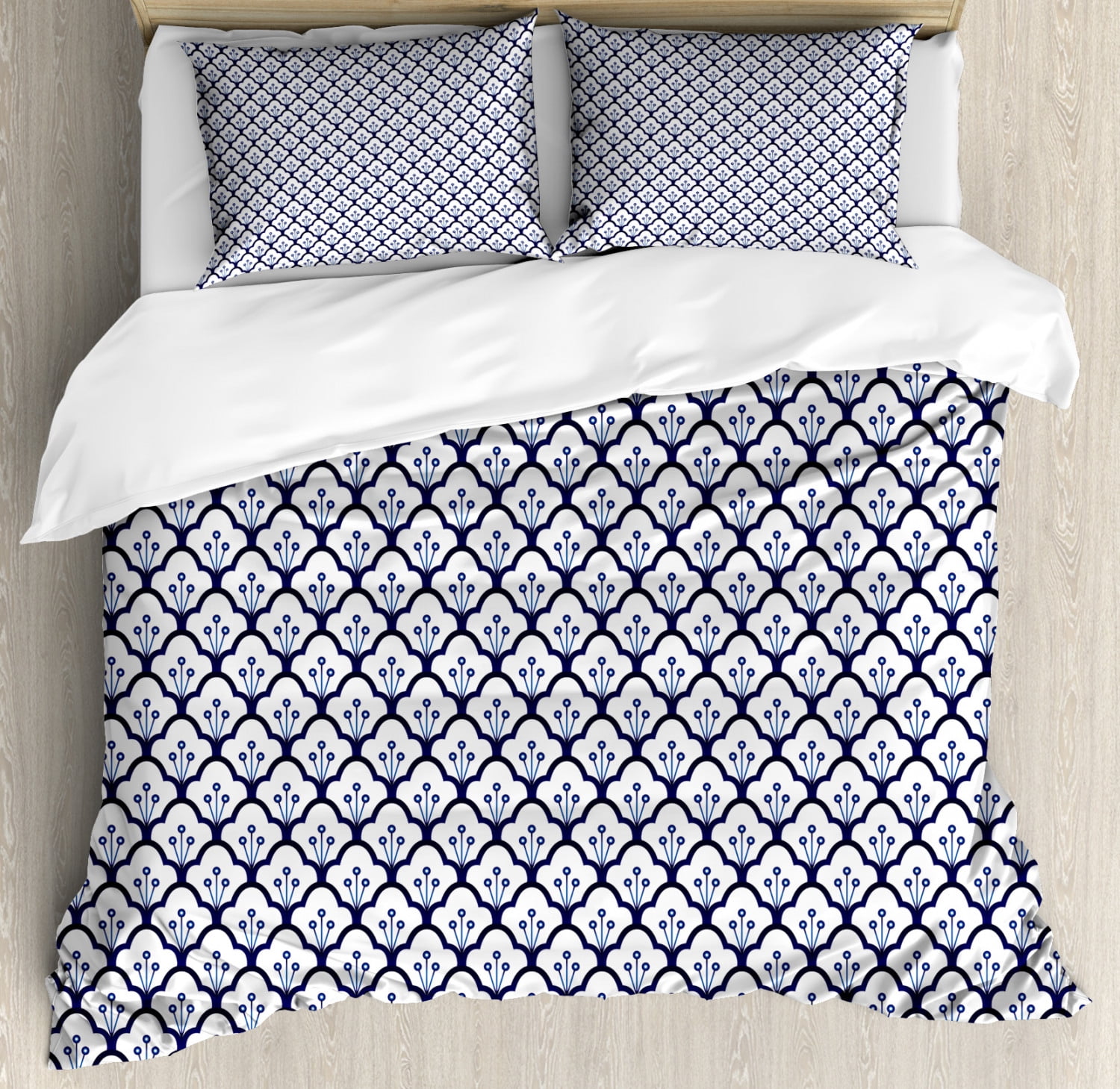 Dutch Duvet Cover Set Queen Size, Blue Toned Traditional Delftware ...