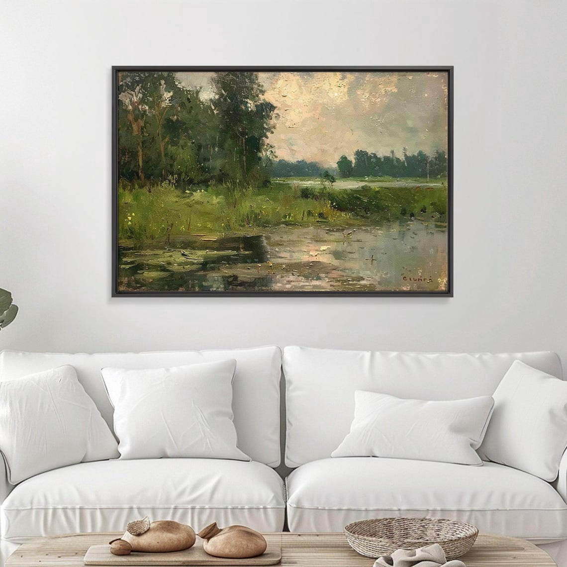 Dutch Lake Cottagecore Wall Art Landscape Poster, Unframed Size 12x18 ...