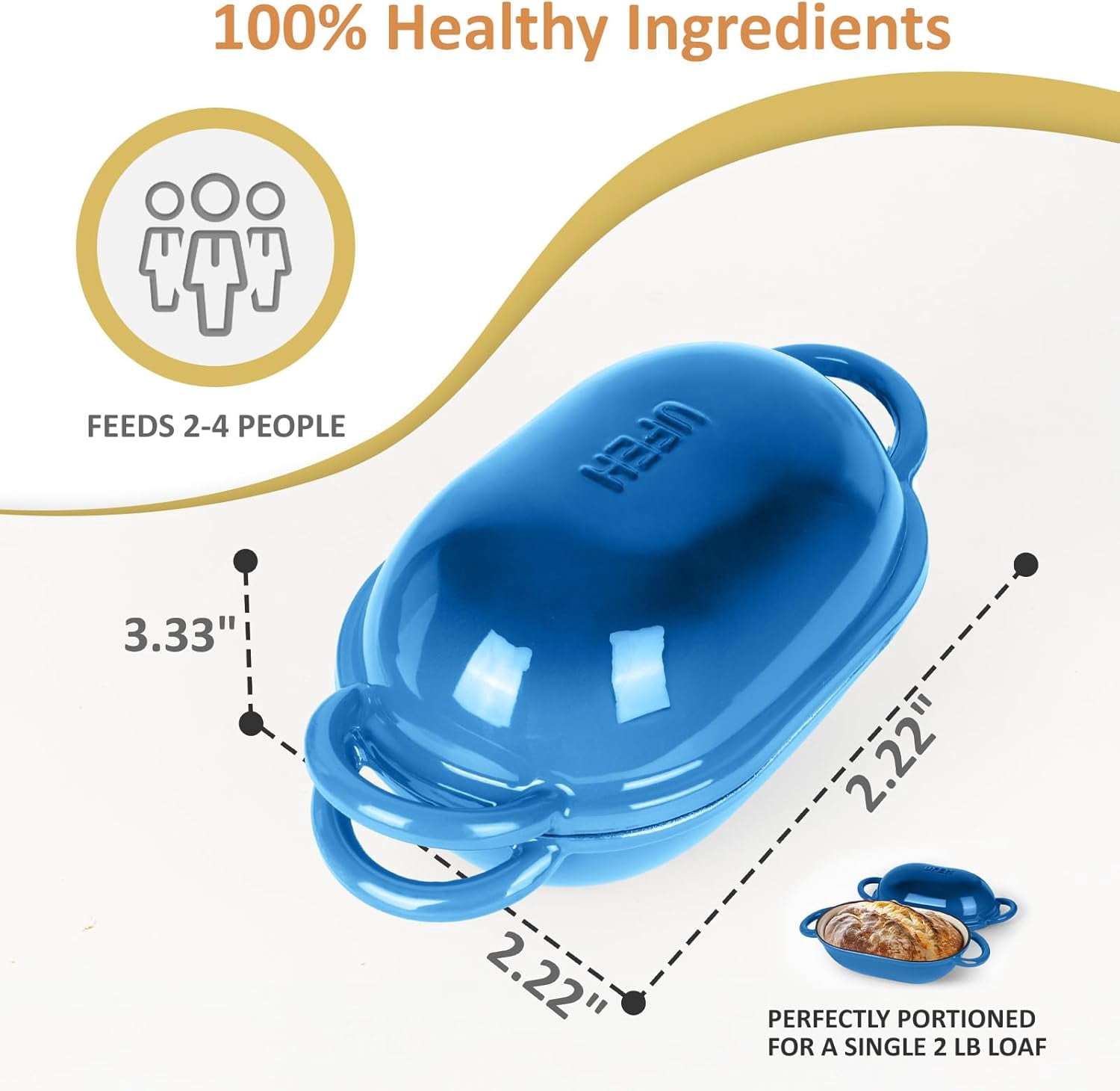 Dutch Oven for Bread Baking – Premium Cast Iron Pot with Lid – Perfect ...