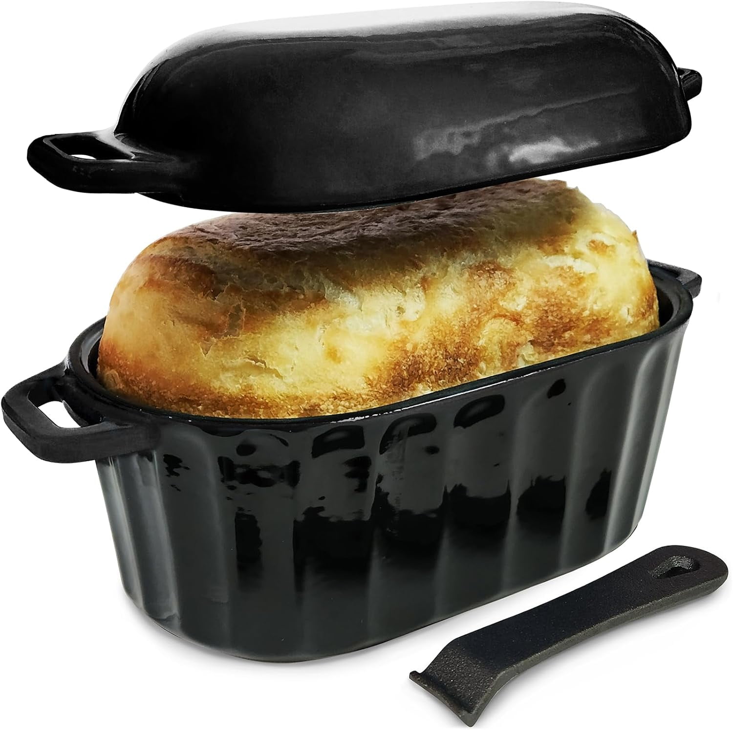 Dutch Oven Enameled Cast Iron Bread Pan with Lid Sourdough Loaf Pans ...