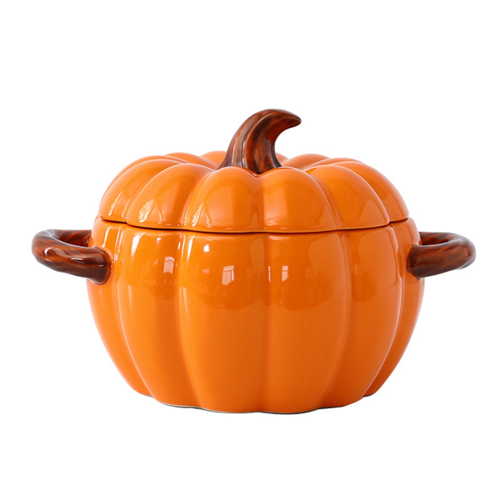 Dutch Oven Pot with Lid, Pumpkin Pottery Dessert Saucepan, Mini Baking ...