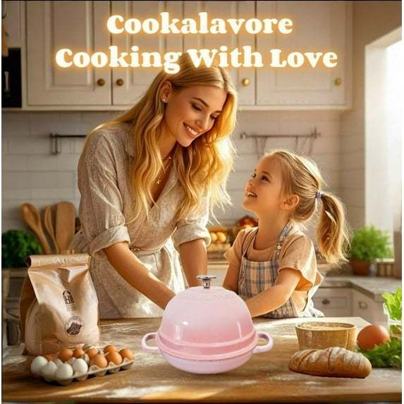 Dutch Oven for Bread Baking, 6 Quart Enamel Bread Oven with Lid, Pink ...