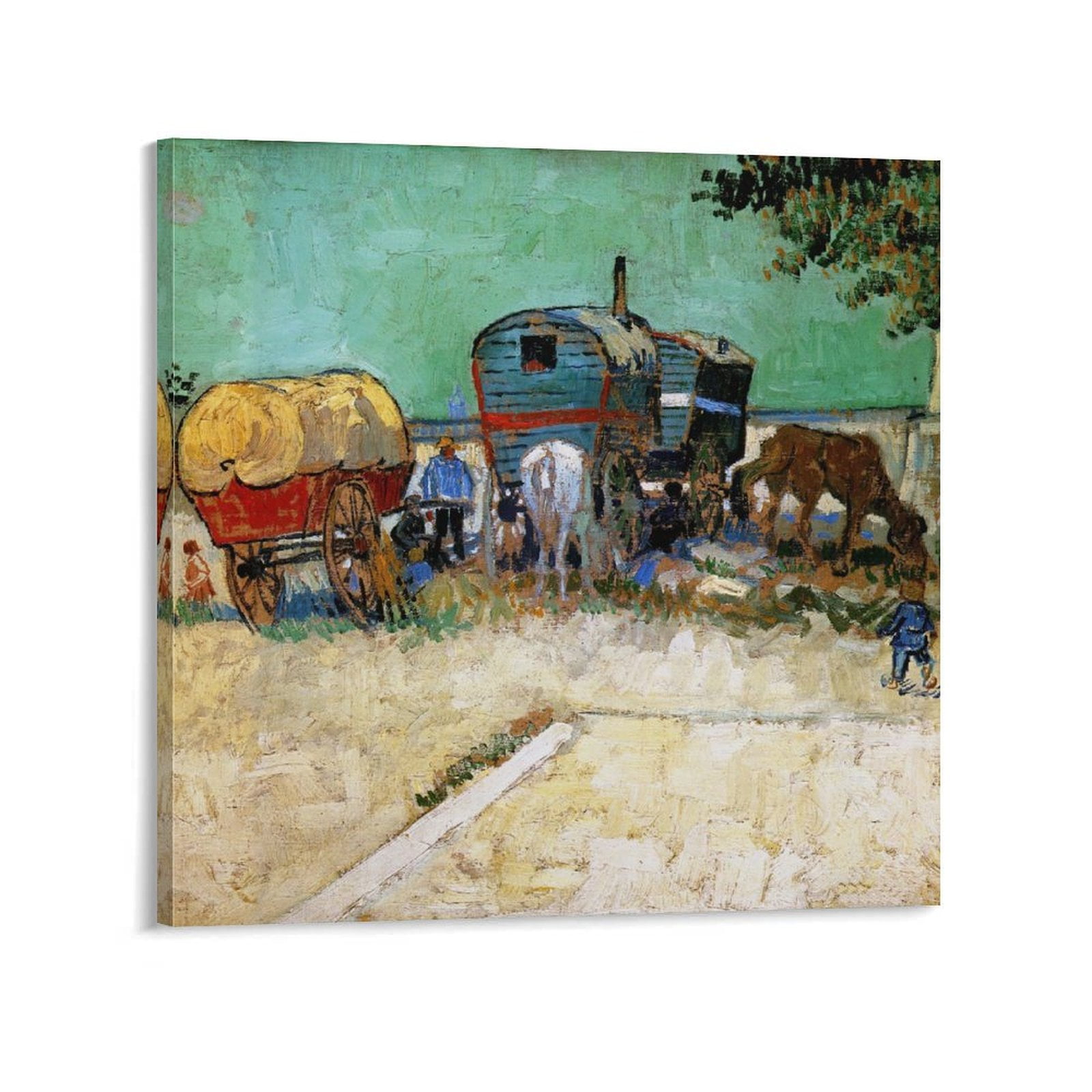 Dutch Painter Vincent Van Gogh Caravans, Gypsy Camp Near Arles Poster ...