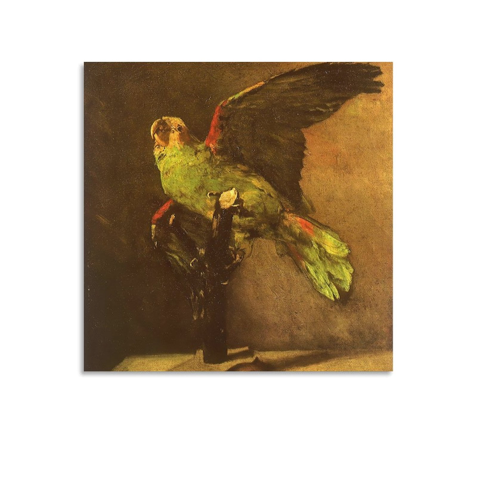 Dutch Painter Vincent Van Gogh Green Parrot on Perch Poster Painting On ...