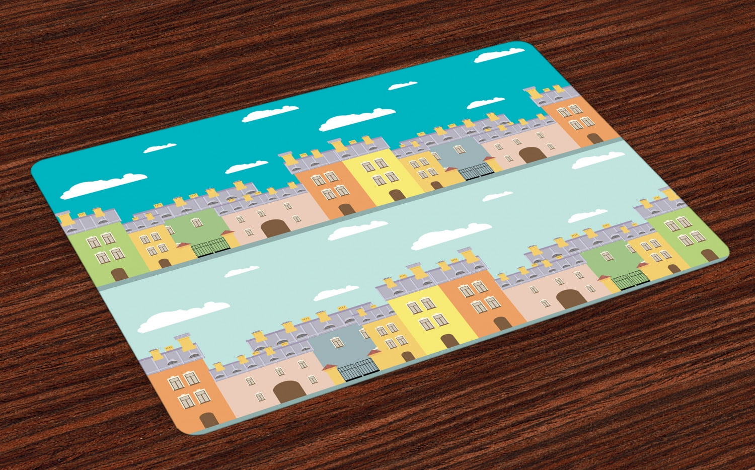 Dutch Placemats Set of 4 Colorful Houses Traditional Architecture of ...
