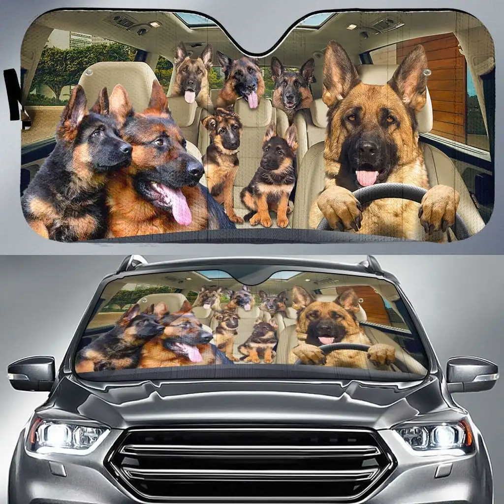 Dutch Shepherd Dog Team Blue Sky Pattern Car Sunshade Gift Idea for Dutch Shepherd Dog Lovers ...