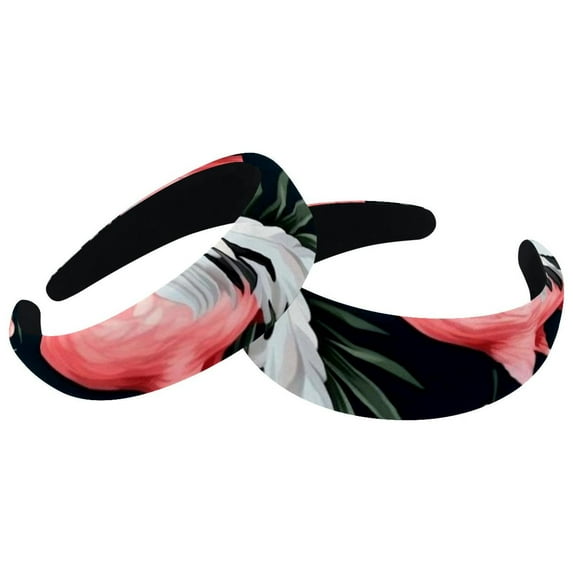 Dutch Velvet Wide Headbands for Women, 2pcs Tropical Jungle Pink ...