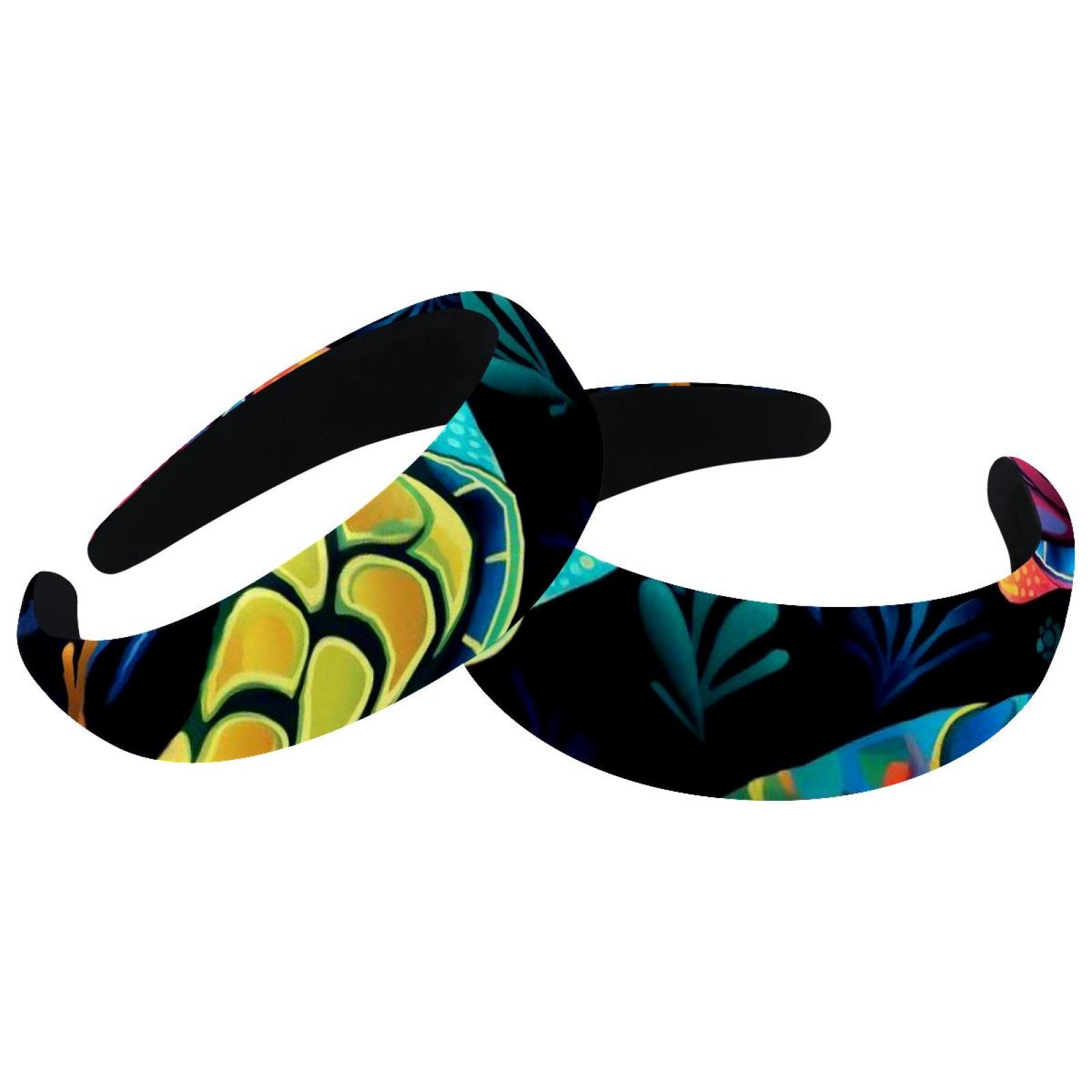 Dutch Velvet Wide Headbands for Women, 2pcs Crowds of Sea Turtles Soft ...