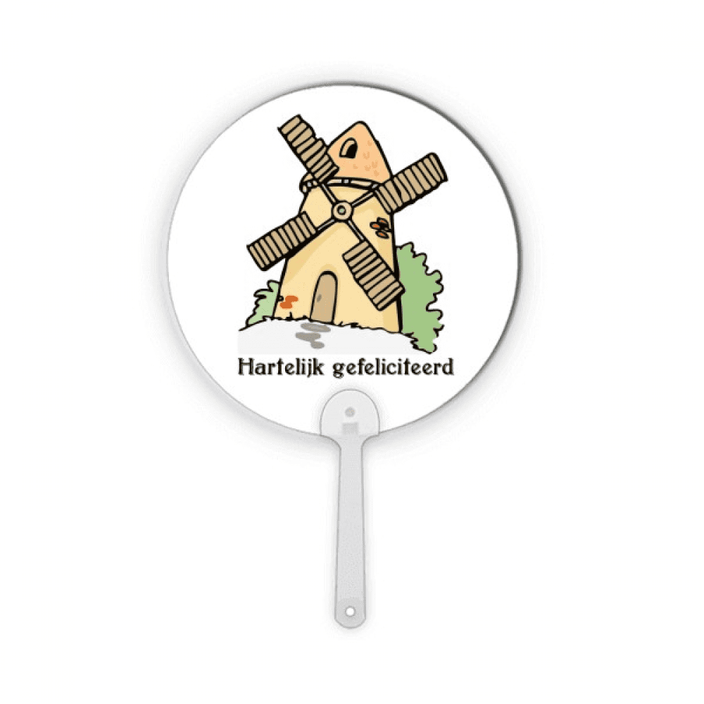 Dutch Windll Landscape Birthday Plastic Round Handheld Fan Decorations ...