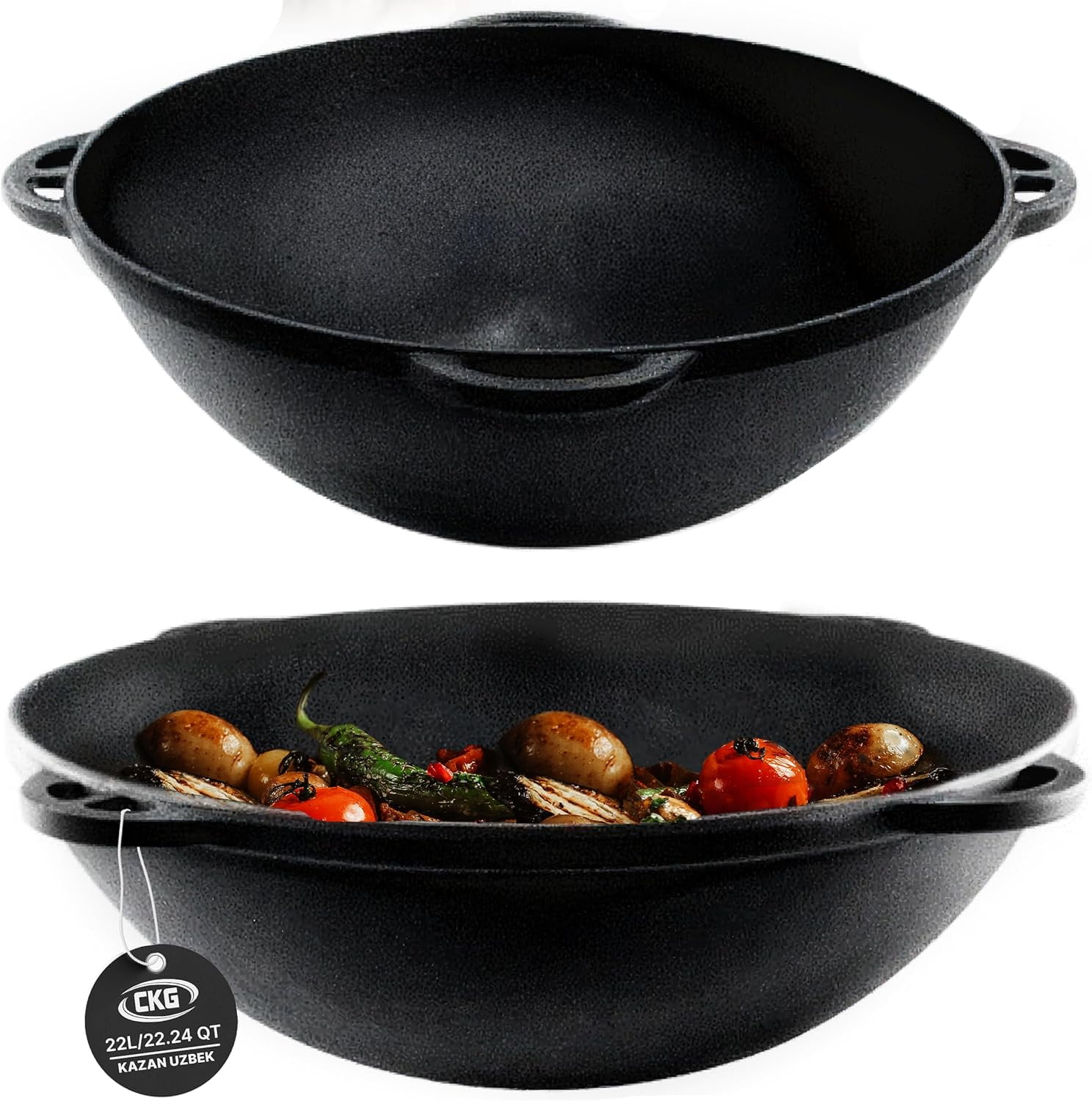 Dutch oven Kazan Uzbek Cast Iron Pot Plov Making Cookware Insulated ...