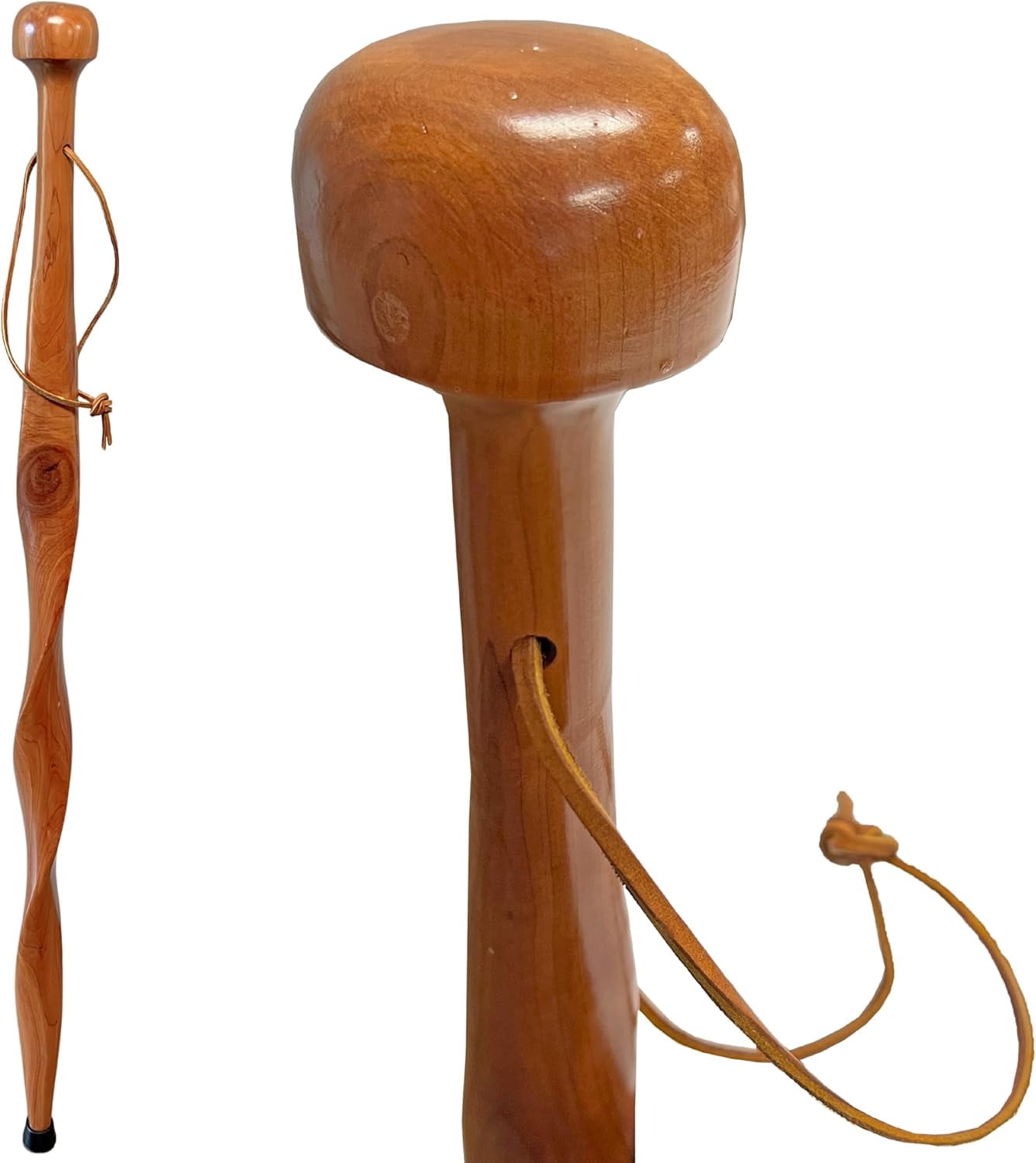 DutchCrafters 36" Twisted Carved Solid Wood Knob Handle Walking Cane ...